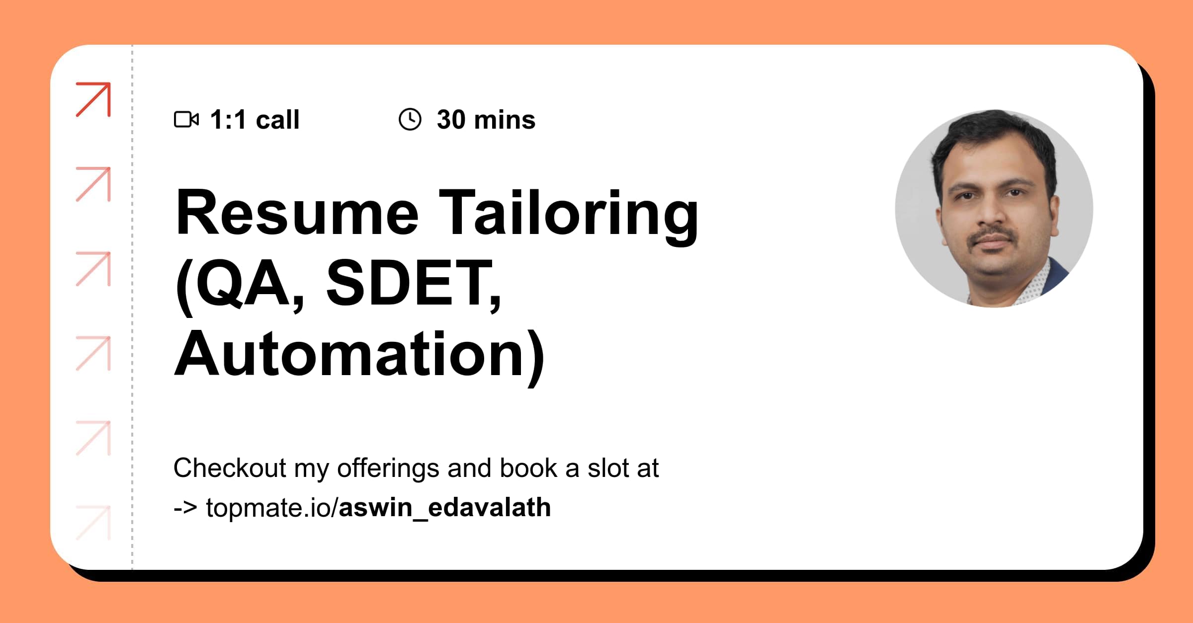 Resume Tailoring (QA, SDET, Automation) with Aswin Edavalath